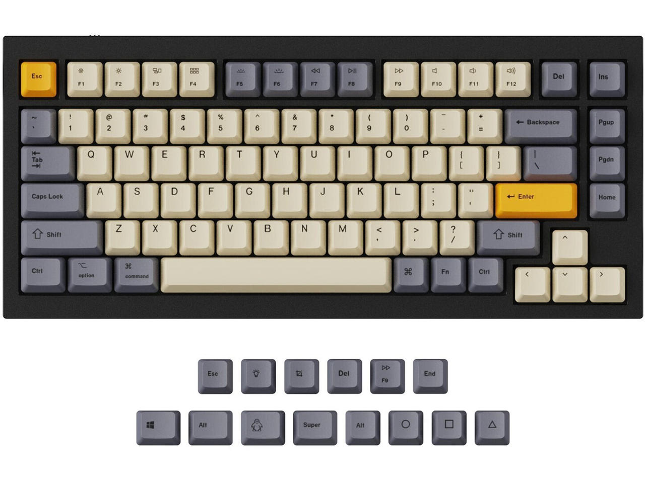 Keychron Wheat Grey 96-Keycap Set PBT Dye-Sub US Layout | Desktop.bg ...
