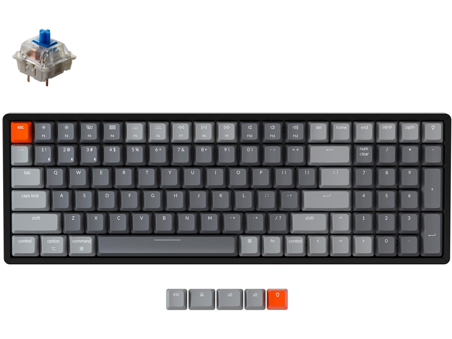 Keychron K4 Hot-Swappable Full-Size Gateron Blue Switch RGB Backlight ...