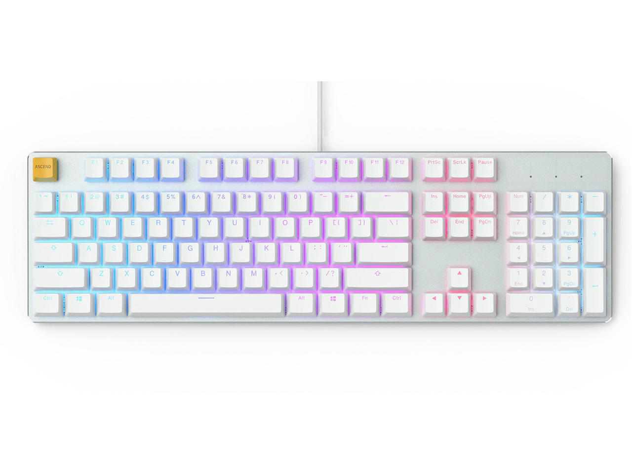 Glorious White Ice GMMK RGB Full Size, Gateron Brown US Layout ...