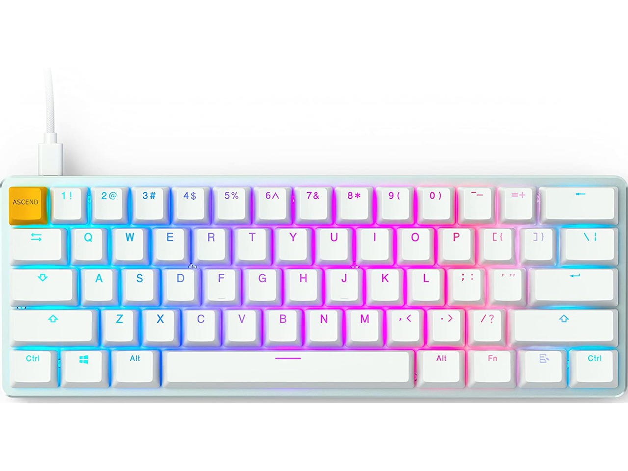 Glorious White Ice GMMK RGB Compact, Gateron Brown US Layout | Desktop ...